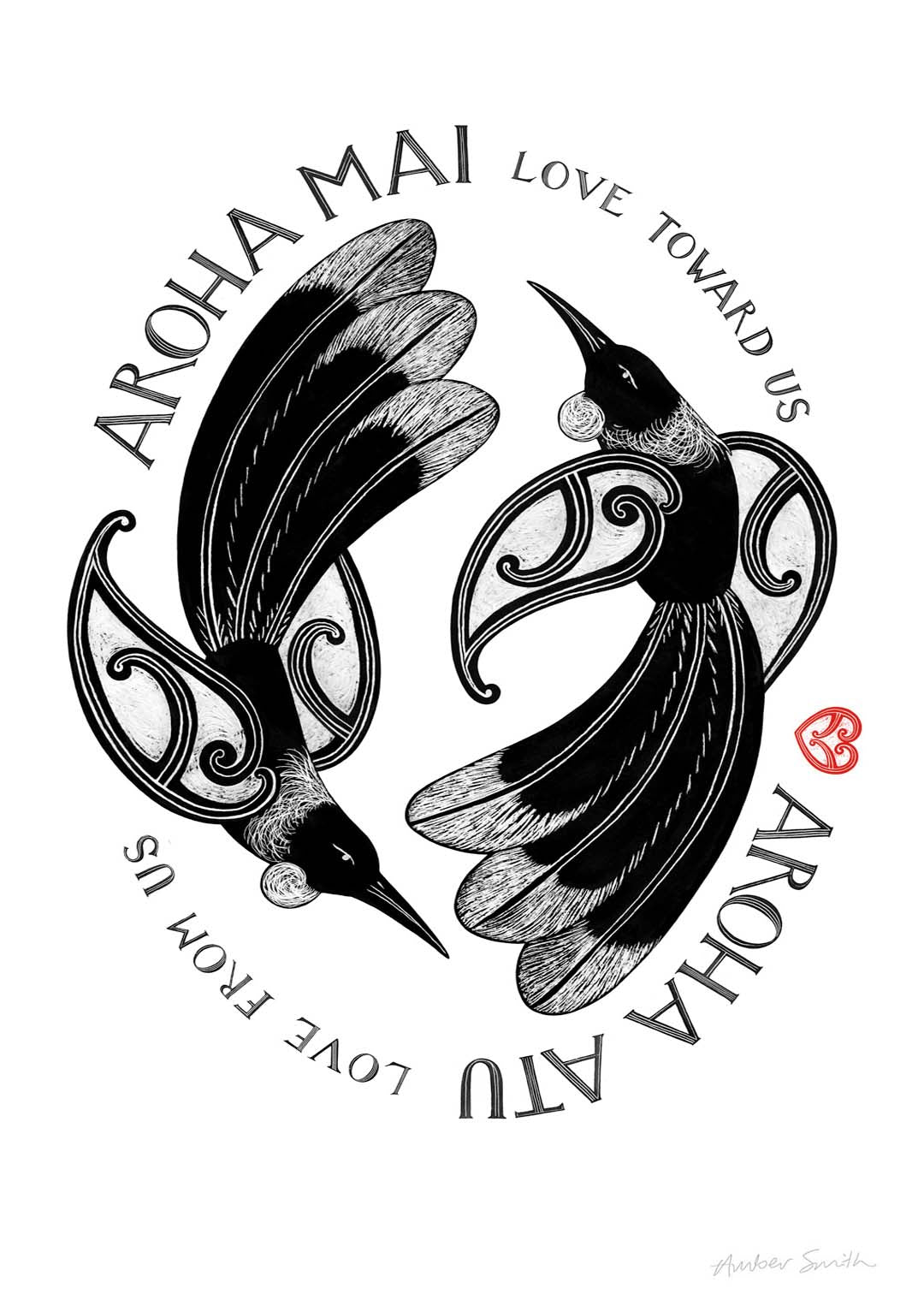 Aroha Mai Print - Love Received, Love Returned - Amber Smith Art ...